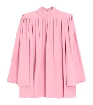 Valentino Garavani Silk Cady Couture Pleated Blouse - Grey