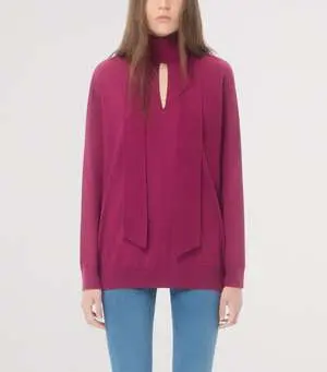 Valentino Garavani Wool Tie-neck Sweater