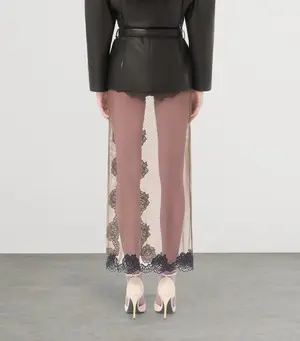 Valentino Garavani Sheer Lace-trim Maxi Skirt