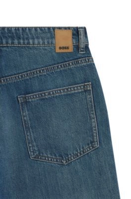 BOSS Boyfriend-fit Jeans In Indigo Cotton Blend