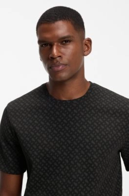 BOSS Printed Pajama Top Crafted In A Cotton Blend