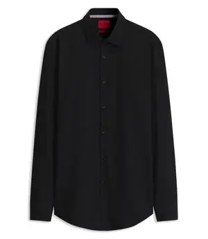 Hugo Slim-fit Shirt In Easy-iron Cotton Poplin - Black