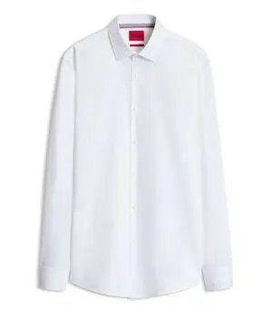 Hugo Slim-fit Shirt In Easy-iron Cotton Poplin - White