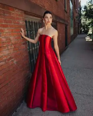 Mac Duggal Strapless Mikado Ball Gown