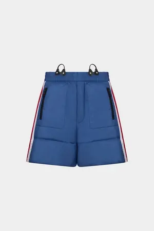 Dsquared2 Long Padded Nylon Shorts With Side Stripes