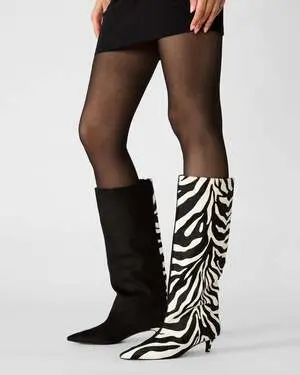 Steve Madden Lysara Knee High Boots - Zebra Multi