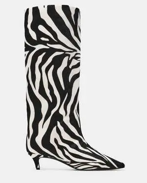 Steve Madden Lysara Knee High Boots - Zebra Multi