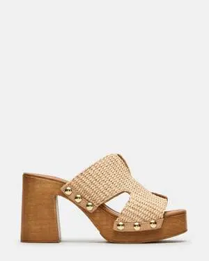 Steve Madden Sunkissed Block Heel Sandals - Raffia