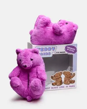 Steve Madden Slip-on Plush Bear Slippers