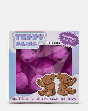 Steve Madden Slip-on Plush Bear Slippers