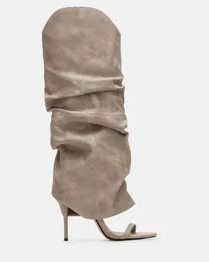 Steve Madden Ravine Distressed Cuffed Boots - Grey