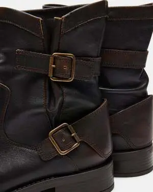 Steve Madden Distressed Buckled Ankle Boots