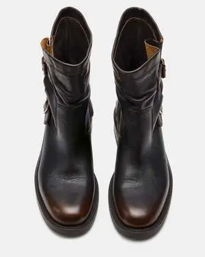 Steve Madden Distressed Buckled Ankle Boots