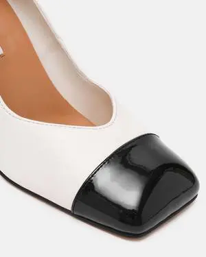 Steve Madden Tadan Block Heels With Square Toe And Cap Toe Detail