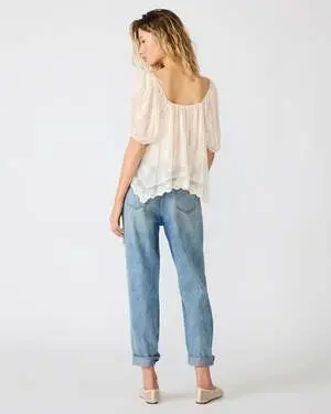 Steve Madden Vickie Top Short Sleeve Flowy Lace Top