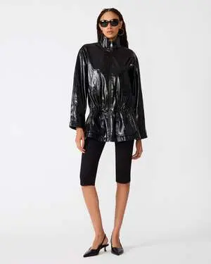 Steve Madden Faux Leather High-neck Zip-up Jacket