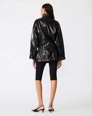 Steve Madden Faux Leather High-neck Zip-up Jacket