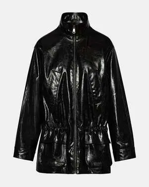 Steve Madden Faux Leather High-neck Zip-up Jacket