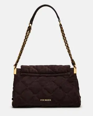 Steve Madden Quilted Faux Suede Shoulder Bag With Chain Strap