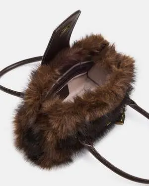Steve Madden Mavi Mini Satchel With Faux Fur Accents