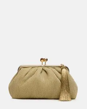 Steve Madden Marisol Plisse Clutch - Gold