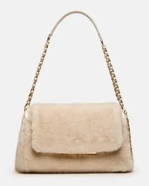 Steve Madden Faux Fur Shoulder Bag With Chain Strap