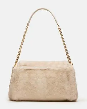 Steve Madden Faux Fur Shoulder Bag With Chain Strap