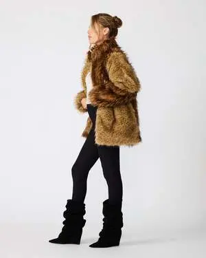 Steve Madden Norie Faux Fur Patchwork Coat