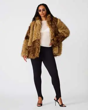 Steve Madden Norie Faux Fur Patchwork Coat