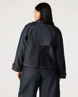 Steve Madden Sirus Denim Jacket Long Sleeve Cropped Jackets & Coats