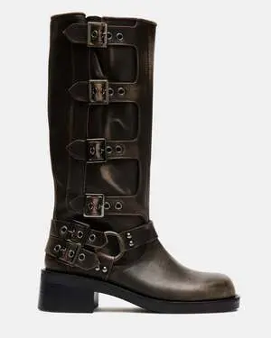 Steve Madden Rocky Knee High Boots - Brown Distressed