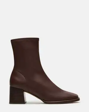 Steve Madden Pammy Block Heel Booties - Brown