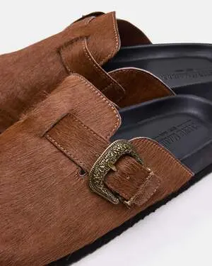 Steve Madden Wooly Buckled Slip-on Casual Shoes - Chestnut