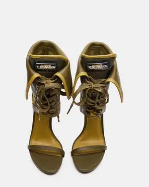 Steve Madden Casella Lace-up Stiletto Heels - Olive