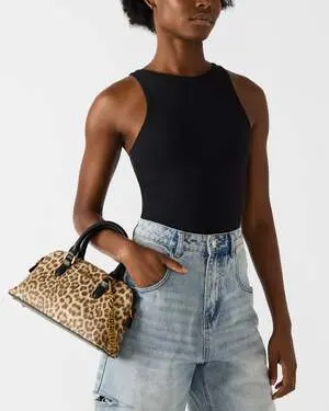 Steve Madden Smyth Bag Leopard Satchel With Chain Strap