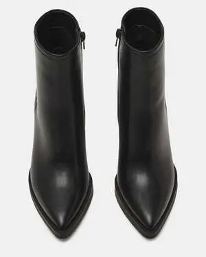 Steve Madden Harden Block Heel Booties With Pointed Toe And Zip Closure
