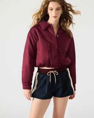 Steve Madden Selma Jacket Long Sleeve Button Up Jackets & Coats - Wine