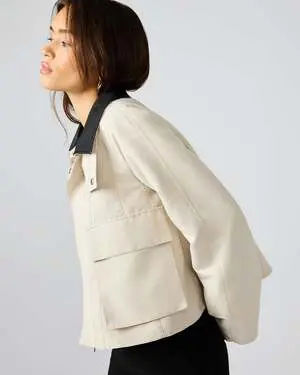 Steve Madden Justina Barn Oatmeal Long Sleeve Jackets & Coats