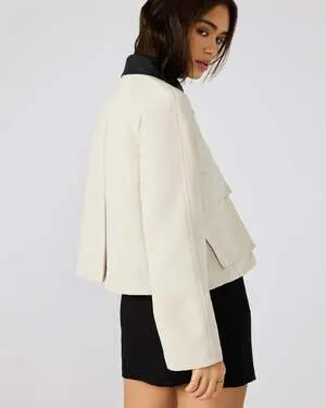 Steve Madden Justina Barn Oatmeal Long Sleeve Jackets & Coats