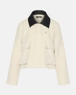 Steve Madden Justina Barn Oatmeal Long Sleeve Jackets & Coats