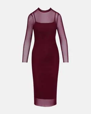 Steve Madden Hailee Dress Long Sleeve Mesh Dresses