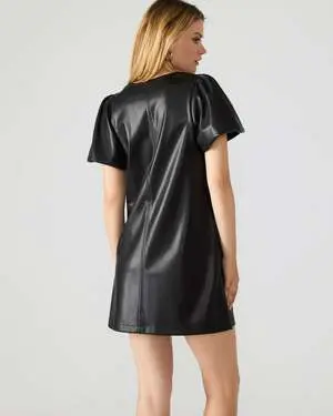 Steve Madden Tilly Faux Leather Mini Dress - Black