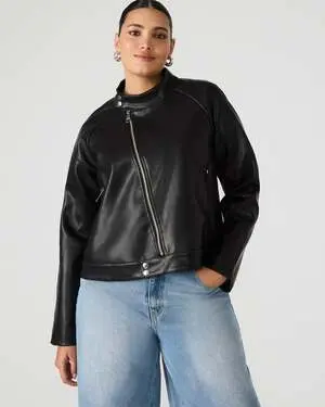 Steve Madden Jett Jacket Long Sleeve Faux Leather Jackets & Coats