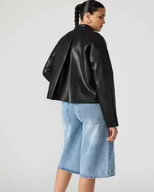 Steve Madden Jett Jacket Long Sleeve Faux Leather Jackets & Coats
