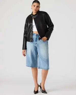 Steve Madden Jett Jacket Long Sleeve Faux Leather Jackets & Coats