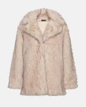 Steve Madden Faux Fur Long Sleeve Coat