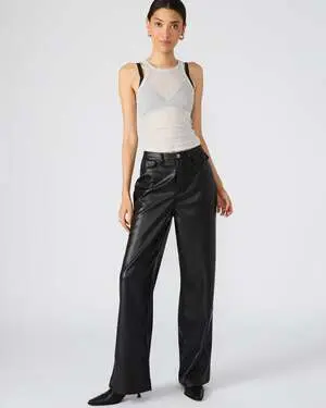 Steve Madden Geraldine Faux Leather Straight Leg Pants
