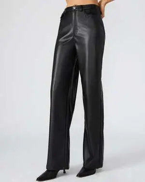 Steve Madden Geraldine Faux Leather Straight Leg Pants