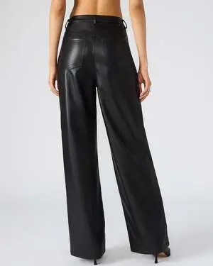 Steve Madden Geraldine Faux Leather Straight Leg Pants