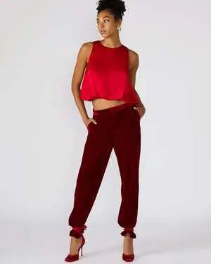 Steve Madden Tonia Velvet Wide Leg Pants